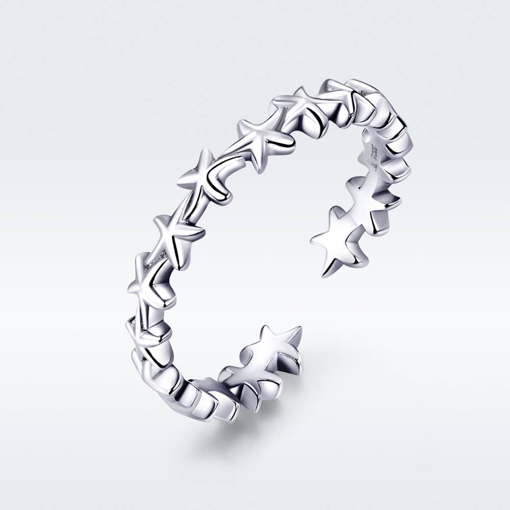 Inel reglabil din Argint placat cu Rodiu, Starfish - eMAG.ro