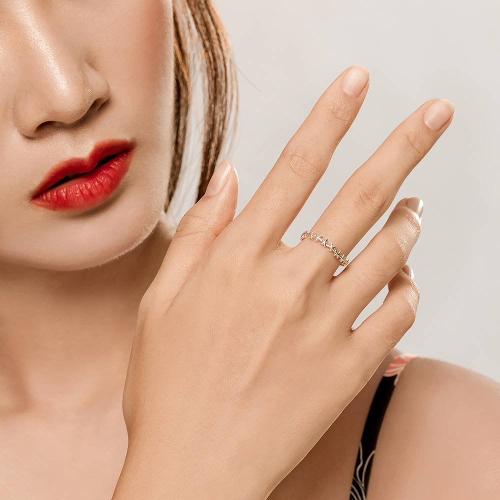 Inel reglabil din Argint placat cu Rodiu, Starfish - eMAG.ro