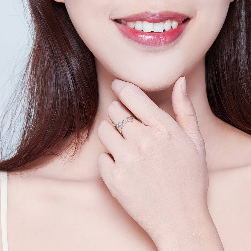 Inel reglabil din Argint placat cu Rodiu, Protected Heart - eMAG.ro