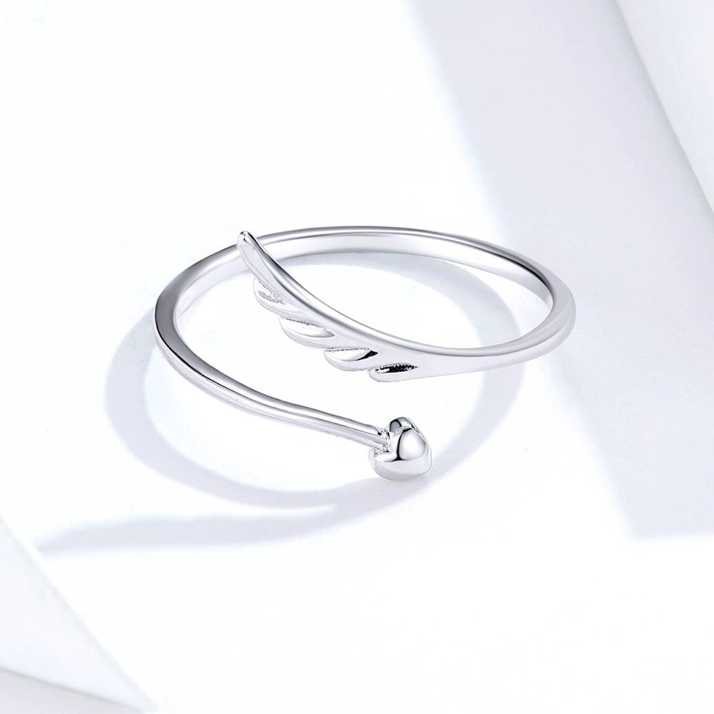 Inel reglabil din Argint placat cu Rodiu, Protected Heart - eMAG.ro