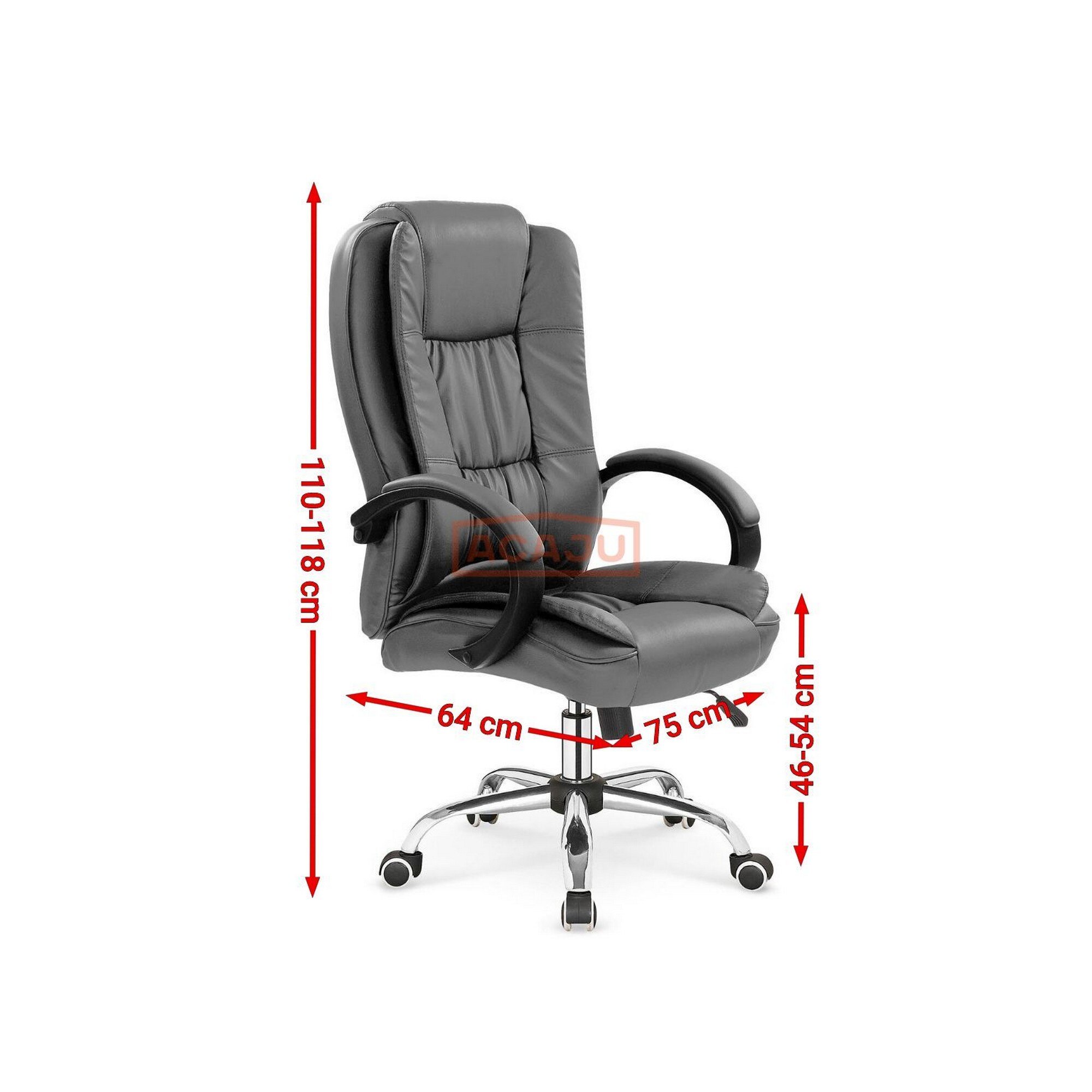 Scaun Birou Relax, ACAJU, Gri, 75x64x118 - eMAG.ro