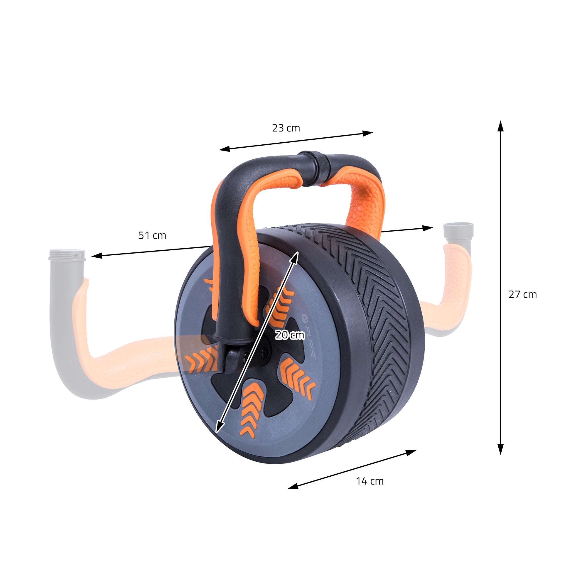 Aparat fitness 2 in1 roata pentru abdomen si gantera, PVC, 3 kg ...