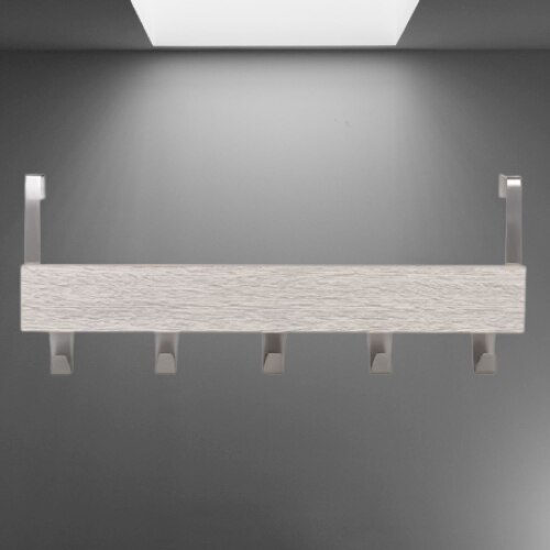 Cuier De Usa Simplu Din Lemn Cu 5 Carlige Metalice, Gri, 37.5x7x15.5 cm ...
