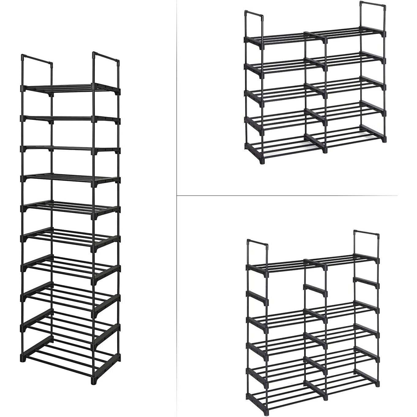 Dulap pantofi modular, Songmics, Metal/Plastic, 10 rafturi, 174 cm ...