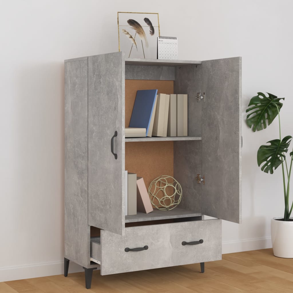 Dulap inalt vidaXL, gri beton, 70x31x115 cm, lemn prelucrat - eMAG.ro