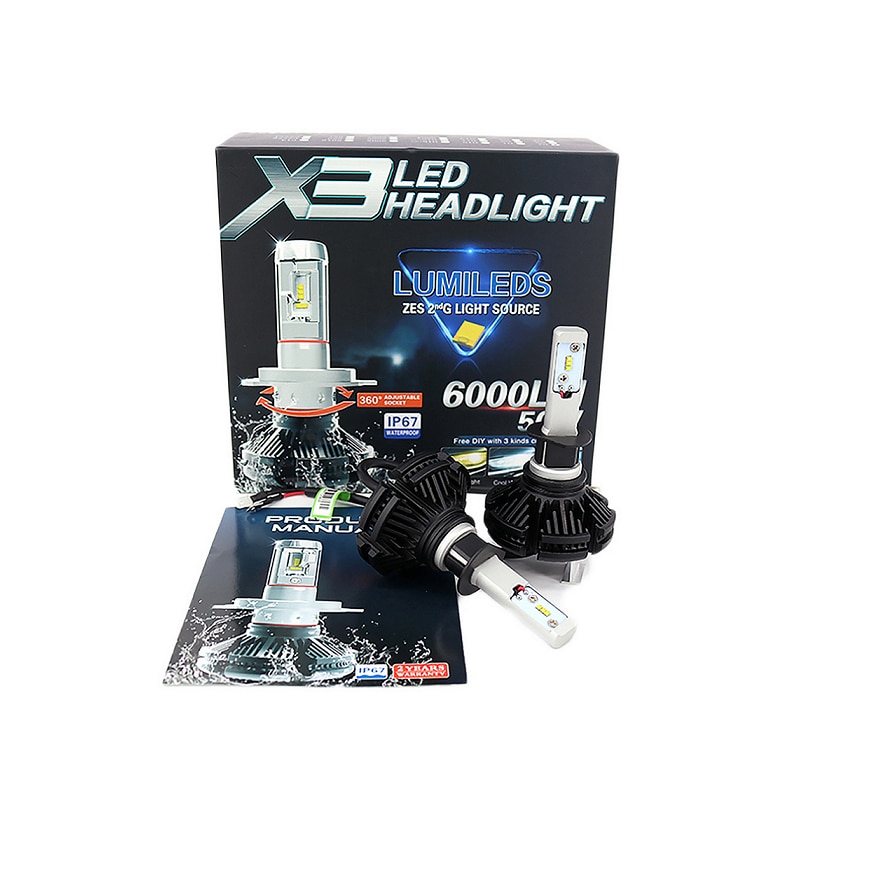 Set 2 Becuri LED auto H7 canbus model X3 PREMIUM 12000 LM, 50W culoare ...