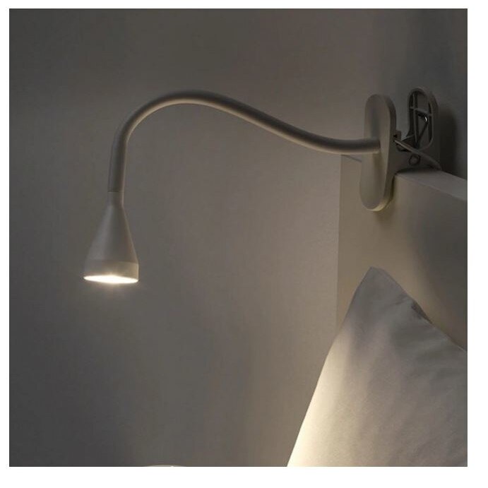 Veioza LED, cu clema, pentru birou, alba, 220 lumeni, 34 cm - eMAG.ro