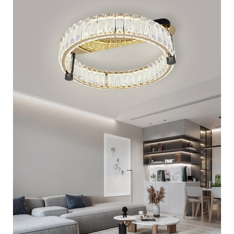 Lustra LED RFAN, Model R9048/400, cu Telecomanda, 3 Tipuri de Lumina ...