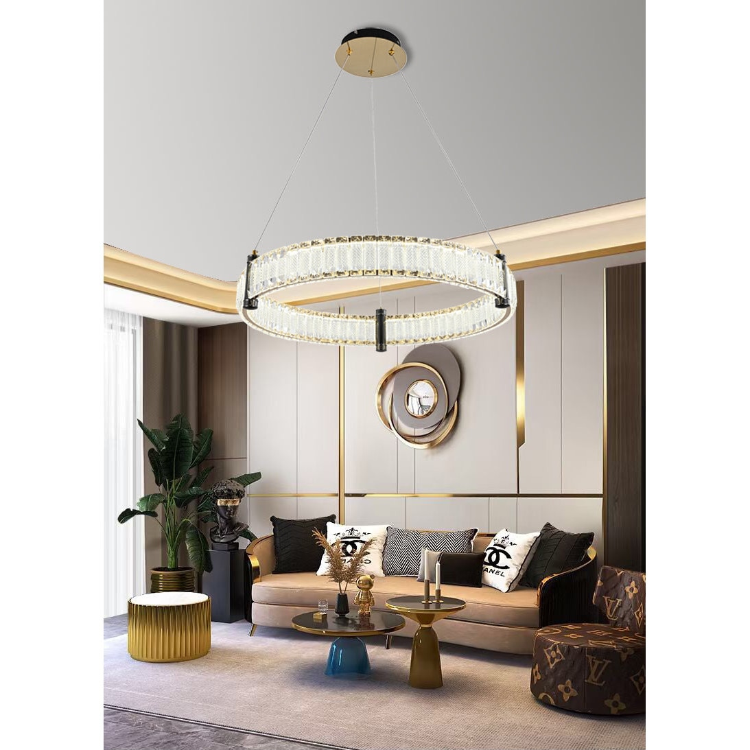 Lustra LED Tip Pendul RFAN, Model R9047-500, Cu Telecomanda, 3 Tipuri ...