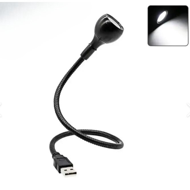 Veioza LED, cu USB, reglabila, neagra, 37 cm - eMAG.ro
