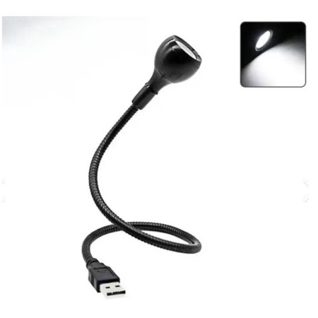 Veioza LED, cu USB, reglabila, neagra, 37 cm - eMAG.ro