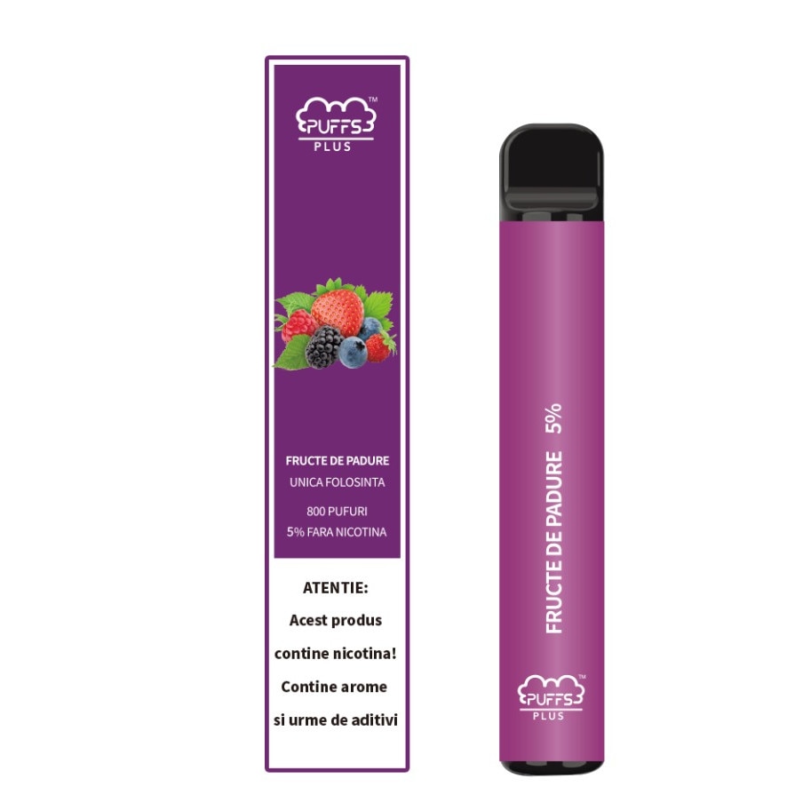 Kit tigara electronica Puff Plus 800 pufuri Fructe de padure 5% cu ...