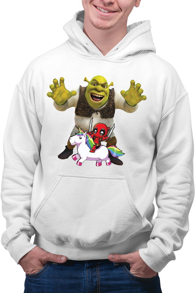 Мъжки суичър Shrek Deadpool Scary Unicorn, Бял, Размер XL - eMAG.bg