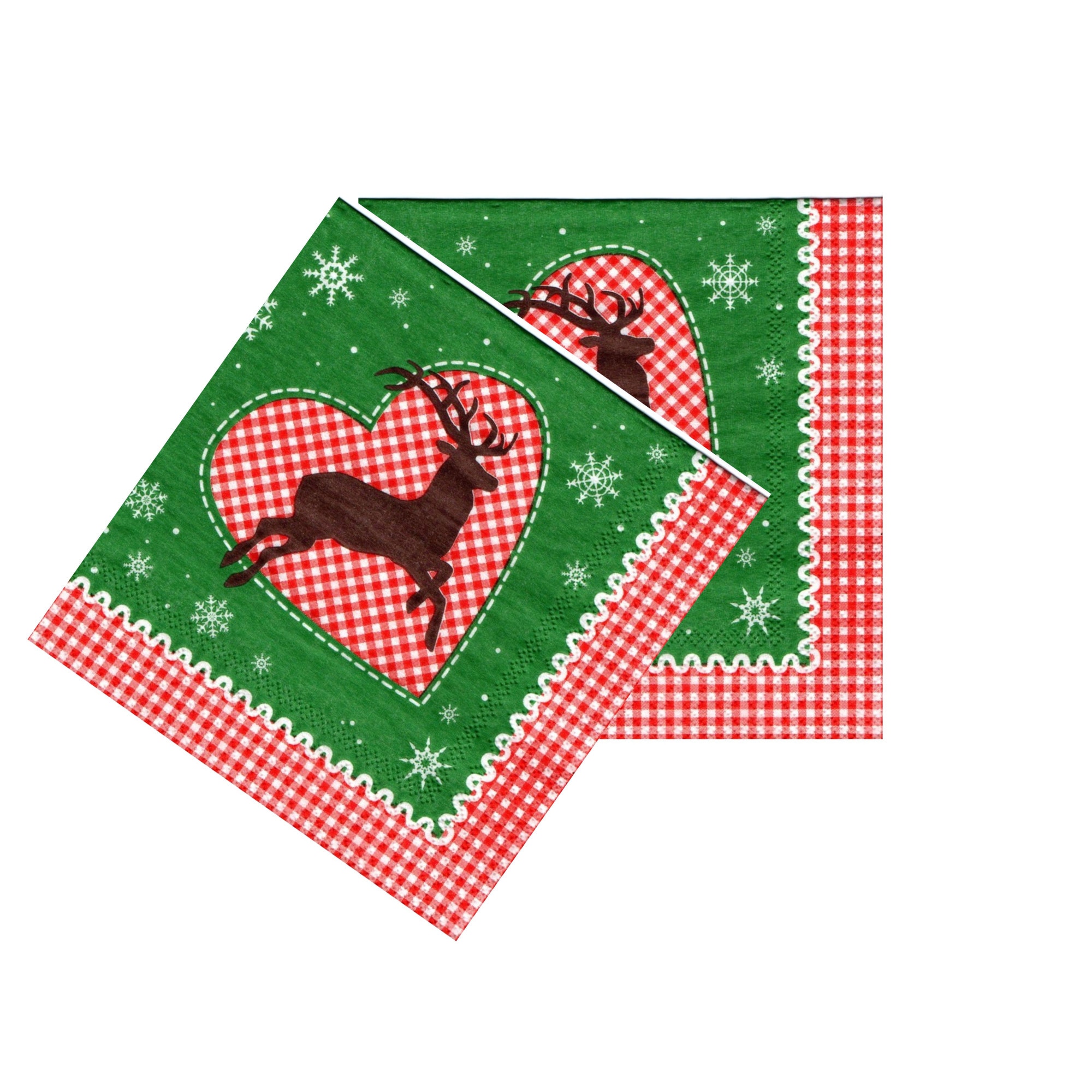 Set 10 buc Servetele de Masa Craciun cu Cerb in Inima Caro - eMAG.ro