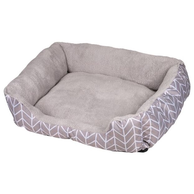 Pat dreptunghic pentru caini cu model in exterior, Herum®, Gri, 80 x 70 ...