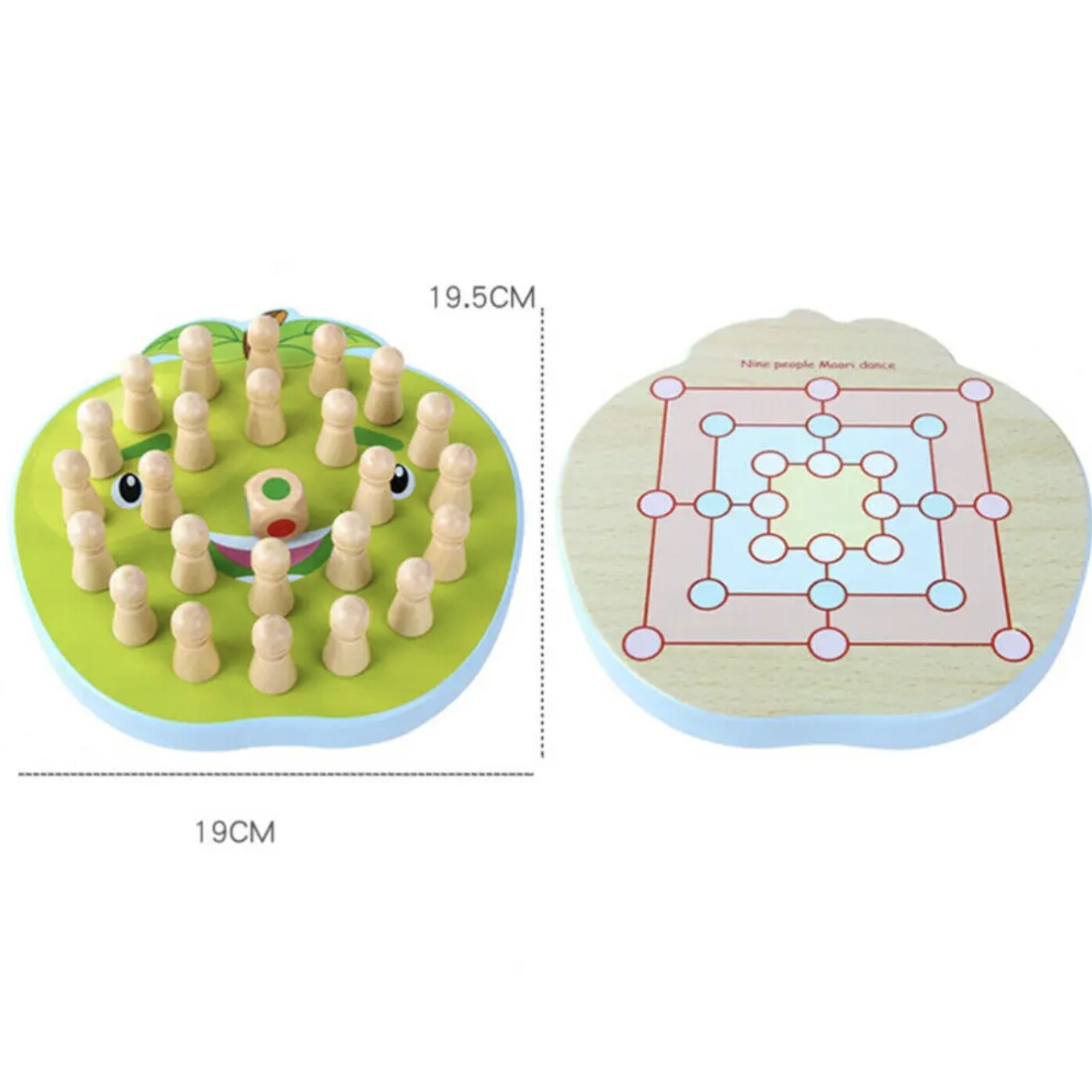 Joc Montessori 2 in 1, de memorie Memory Chess si tintar, Marul verde ...