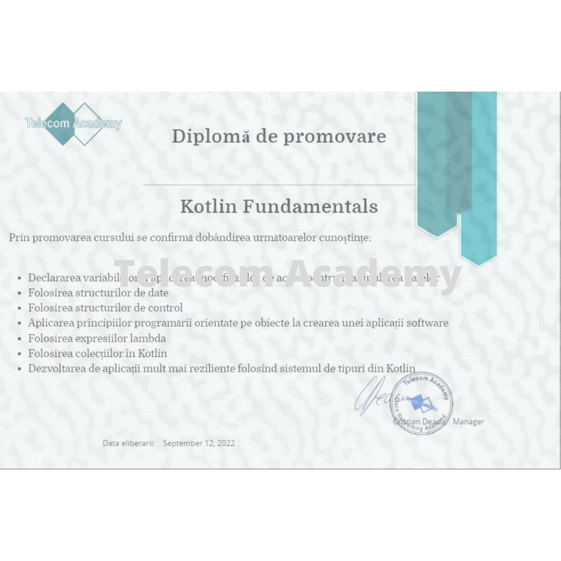 Curs Kotlin Fundamentals, Telecom Academy, online, actualizat in 2022 ...