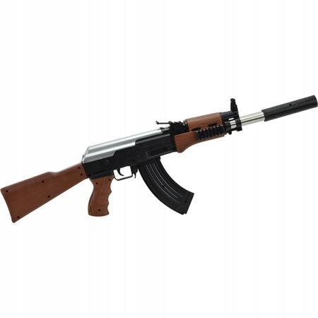 Pusca automata cu bile de jucarie, din plastic, 18+, negru/argintiu ...