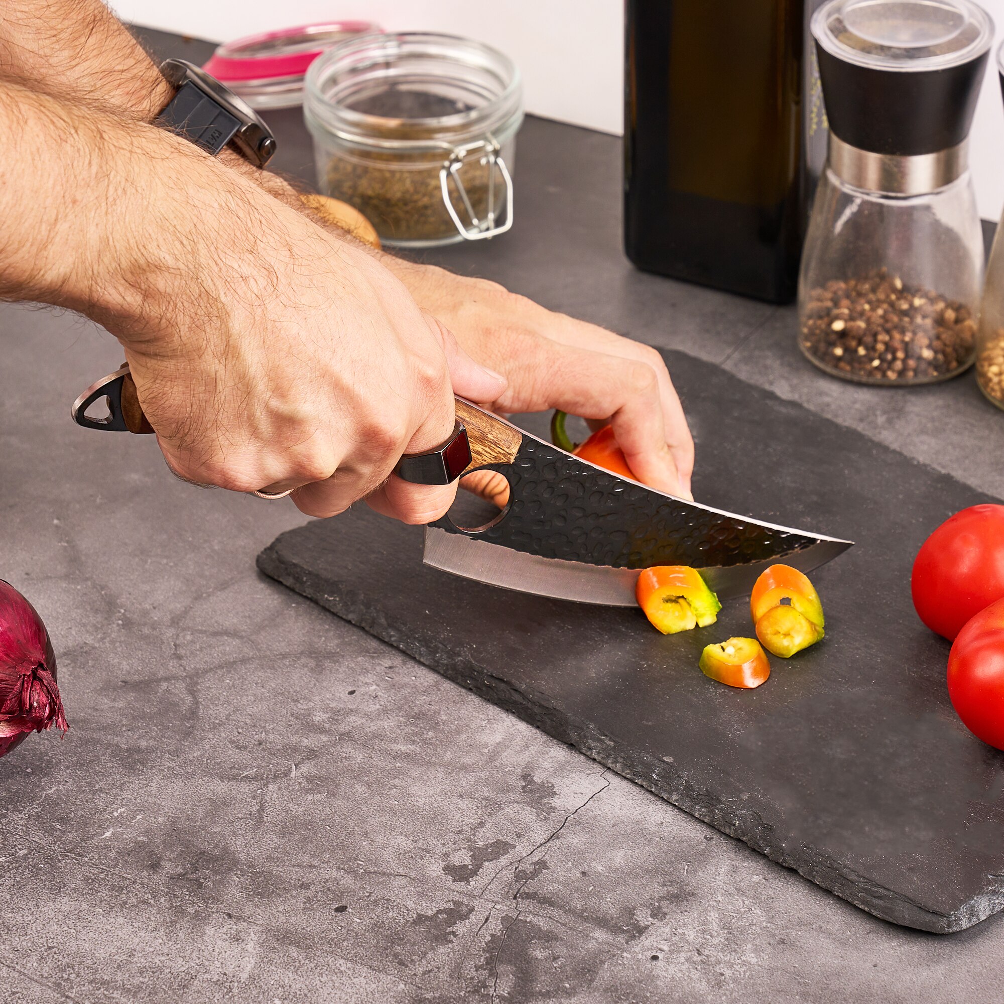 Cutit Profesional Onuvio®, Full Tang, Universal pentru Bucatarie ...