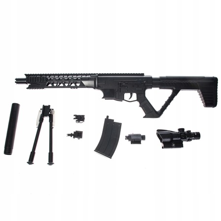 Pusca automata de jucarie cu trepied, plastic, 18+, negru - eMAG.ro