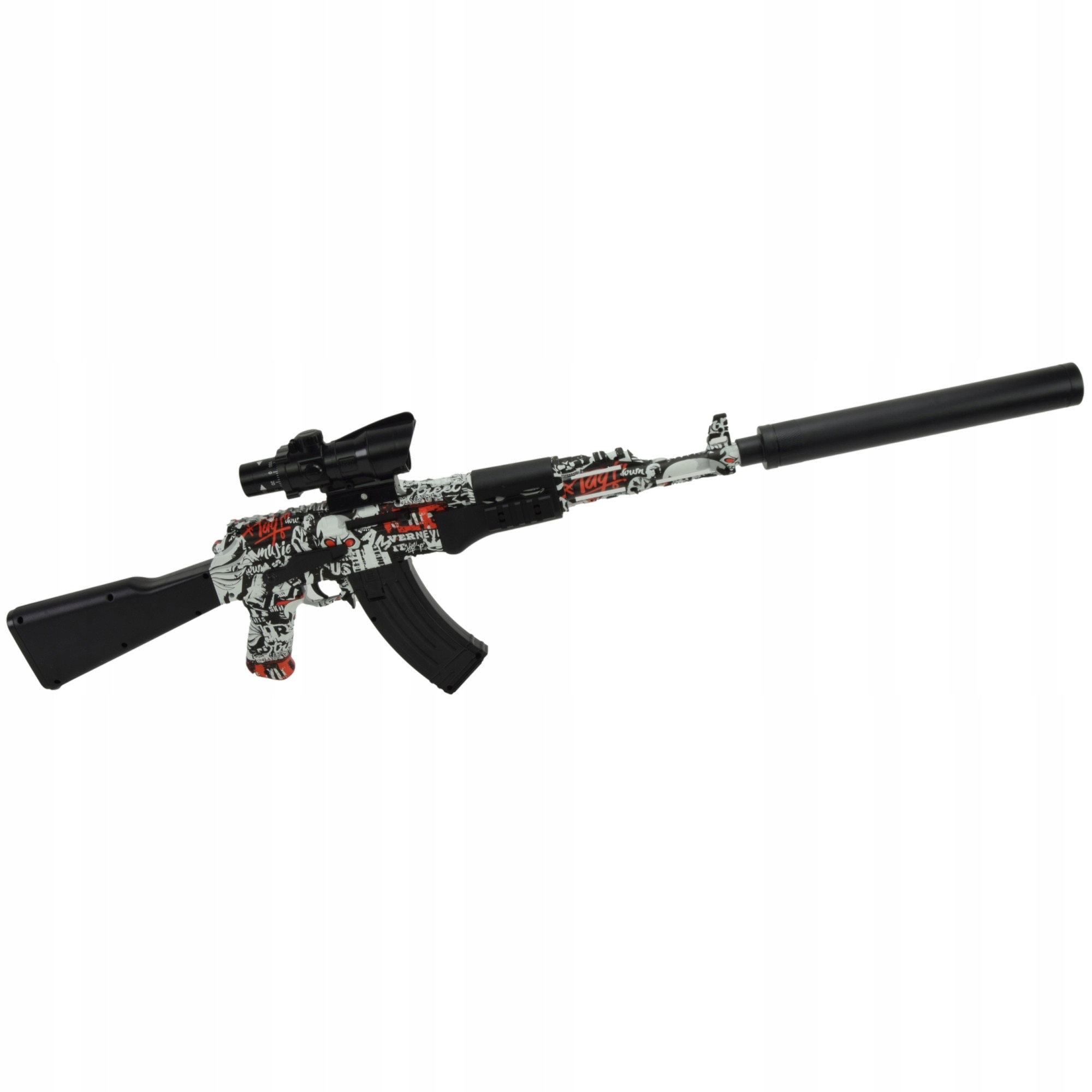 Pusca automata de jucarie cu bile cu amortizor, din plastic, 13 ani+ ...