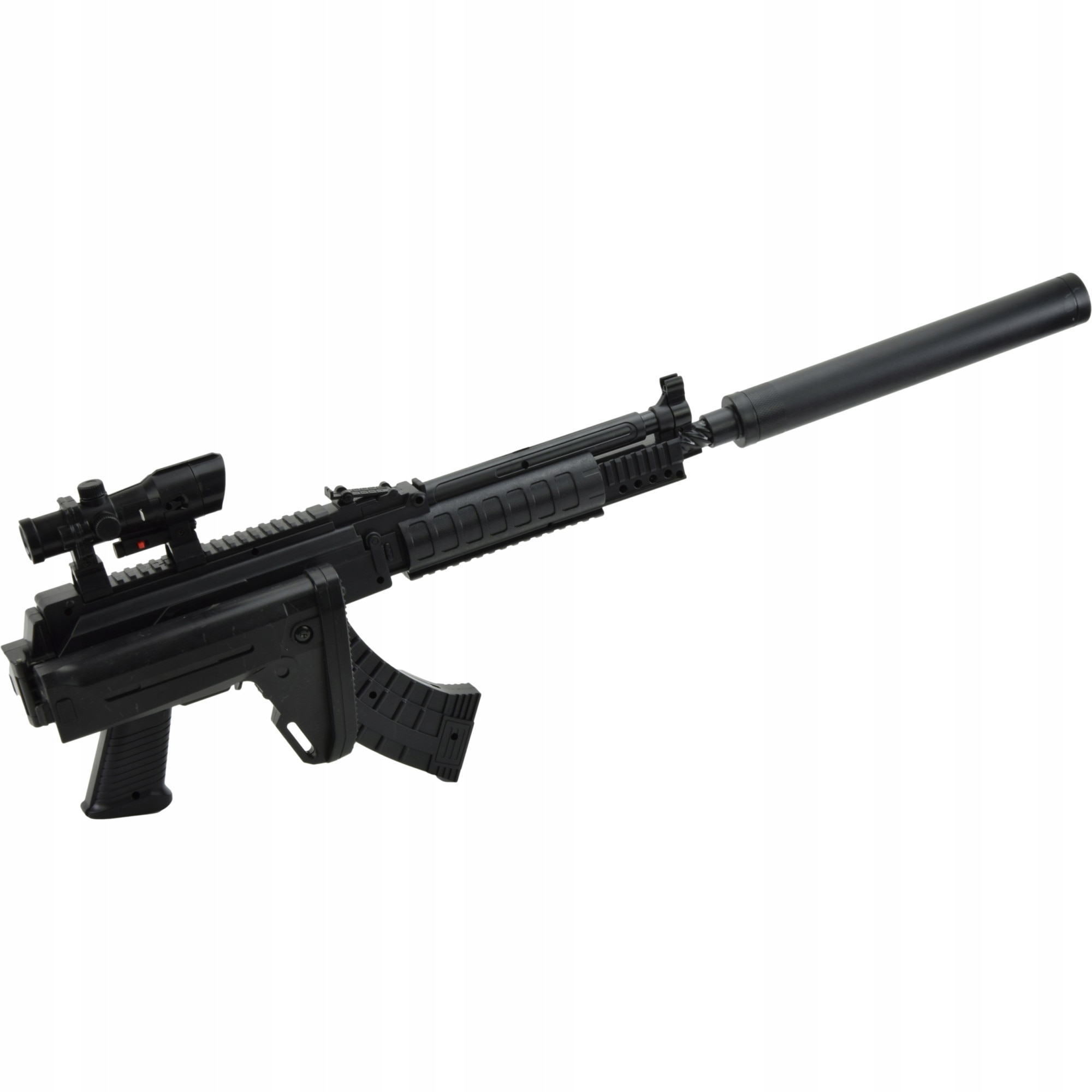 Pusca automata de jucarie cu amortizor de zgomot, plastic, 18+, negru ...