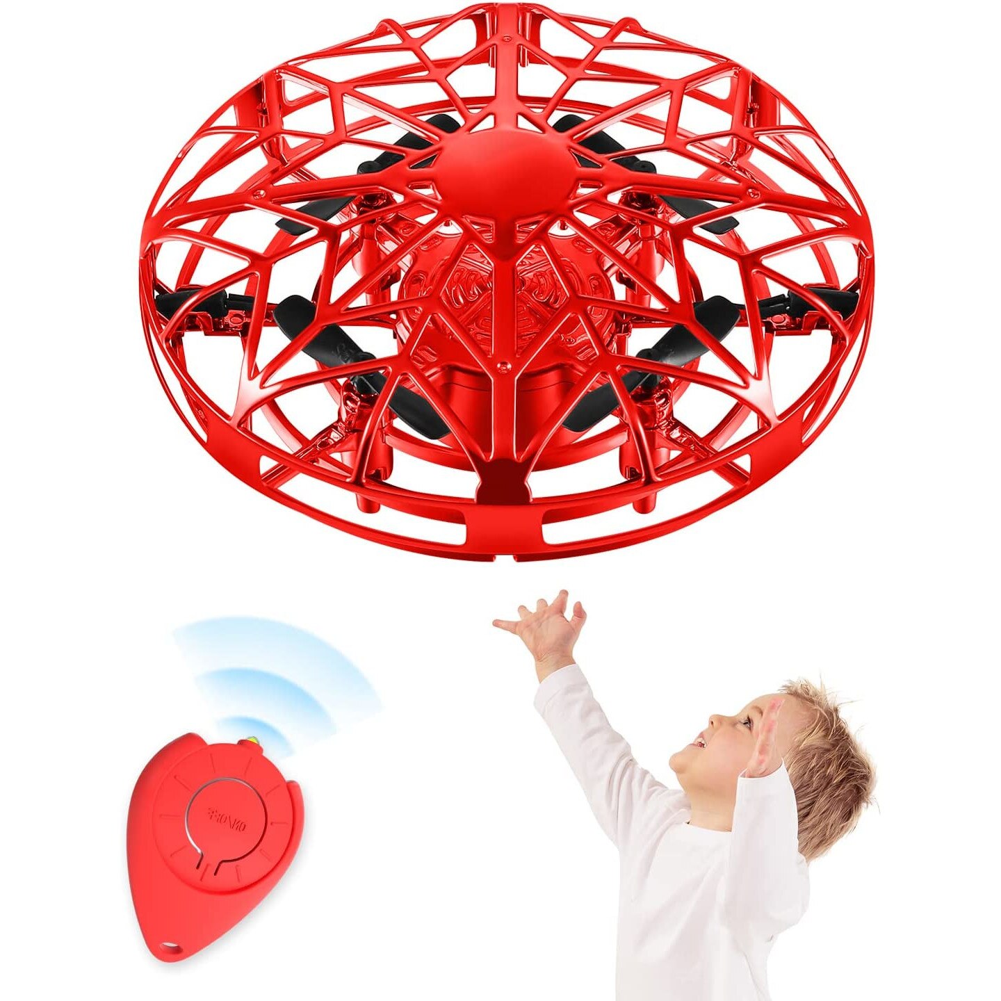 Drona copii, ABS, Rotire 360, Rosu - eMAG.ro