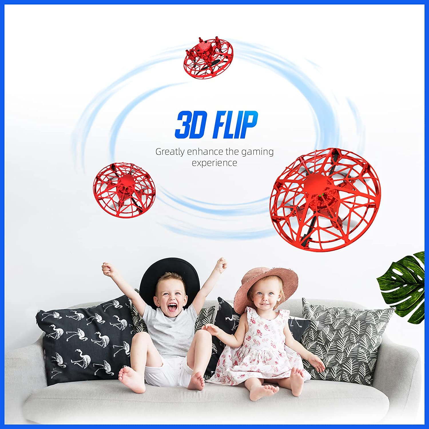 Drona copii, ABS, Rotire 360, Rosu - eMAG.ro