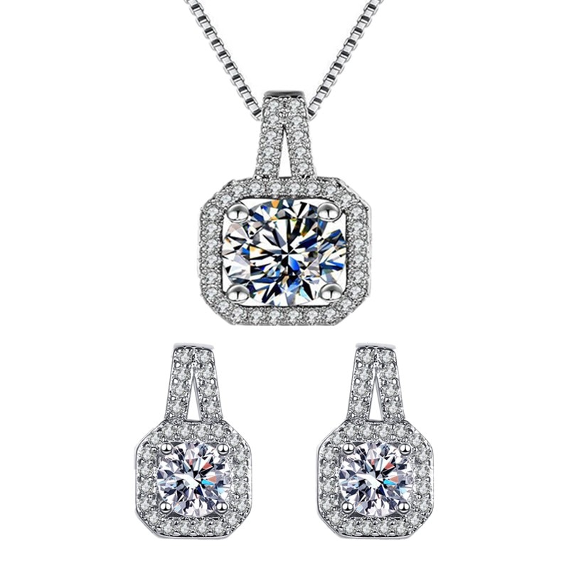 Set colier pandantiv si cercei cu zirconiu, stil fashion, altele ...