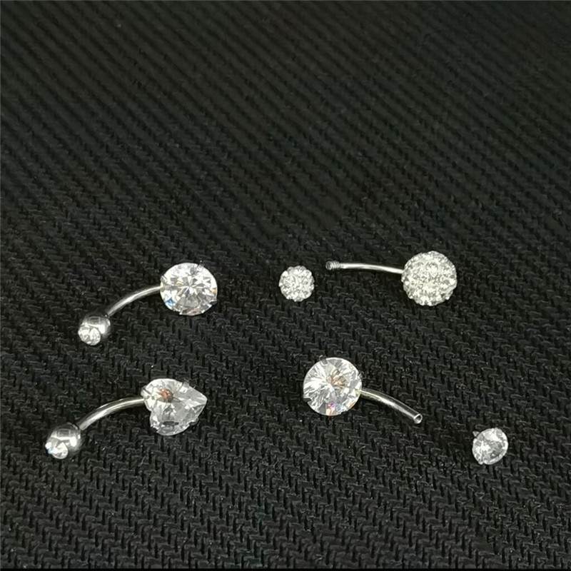 Set 5 buc piercing buric, ASKSA, Inox/Zirconiu, Argintiu - eMAG.ro