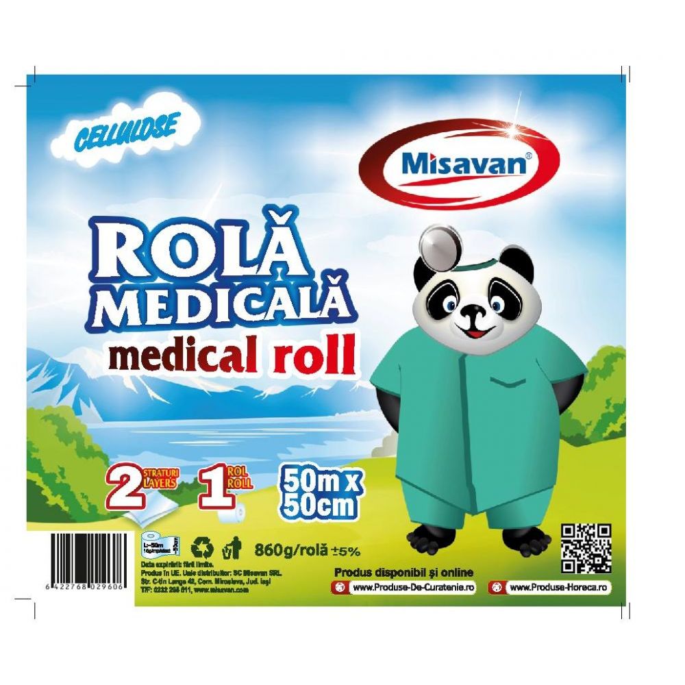 Prosop Celuloza Misavan Rola Medicala, 2 Straturi, 860 g/rola ...