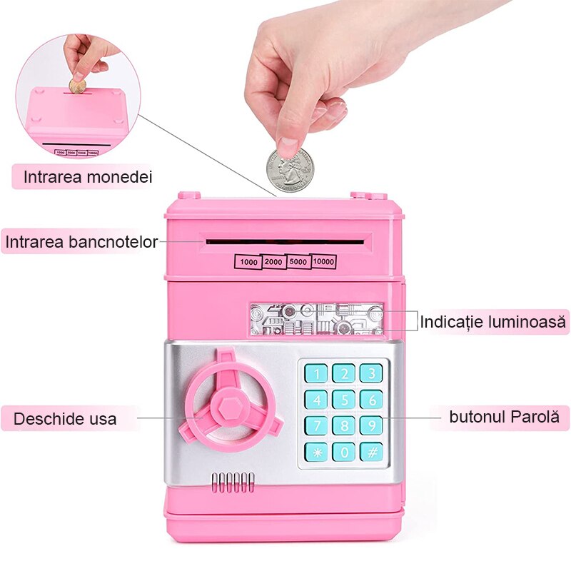 Pusculita electronica, ABS, Roz - eMAG.ro