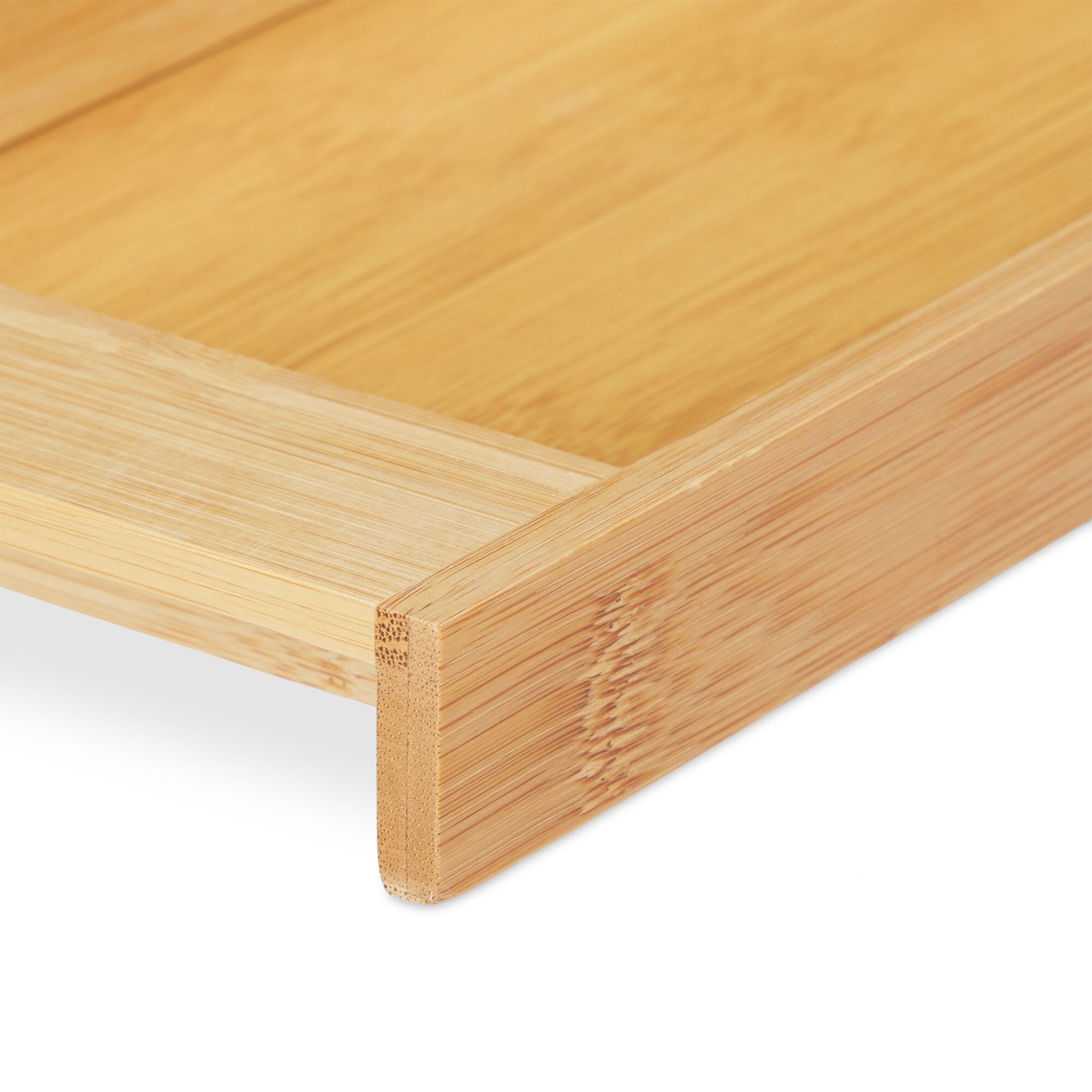 Tava din bambus multifunctionala, baie/living/birou, 3 x 40 x 15 cm ...