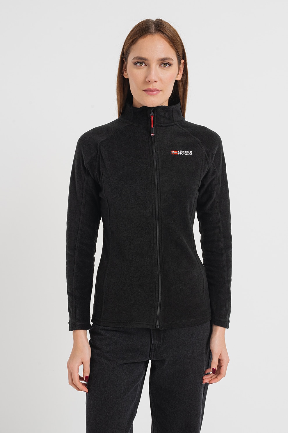 Geo Norway, Bluza sport de fleece cu maneci raglan Tug, Negru, 3 - eMAG.ro