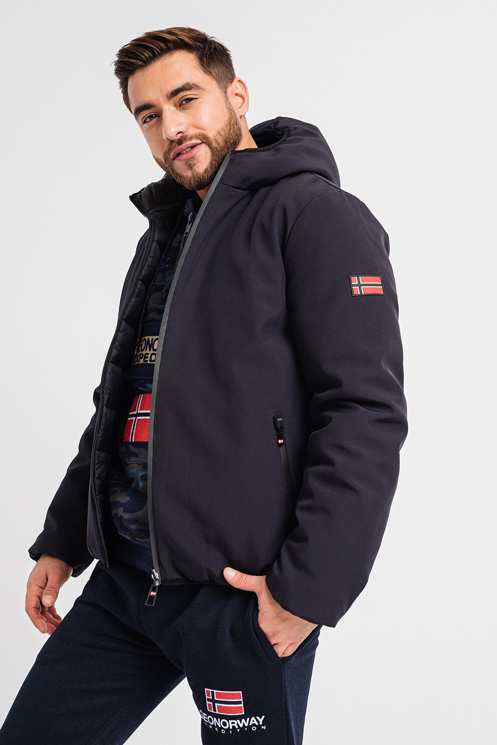 Geographical Norway, Geaca cu gluga si model reversibil Cabale ...
