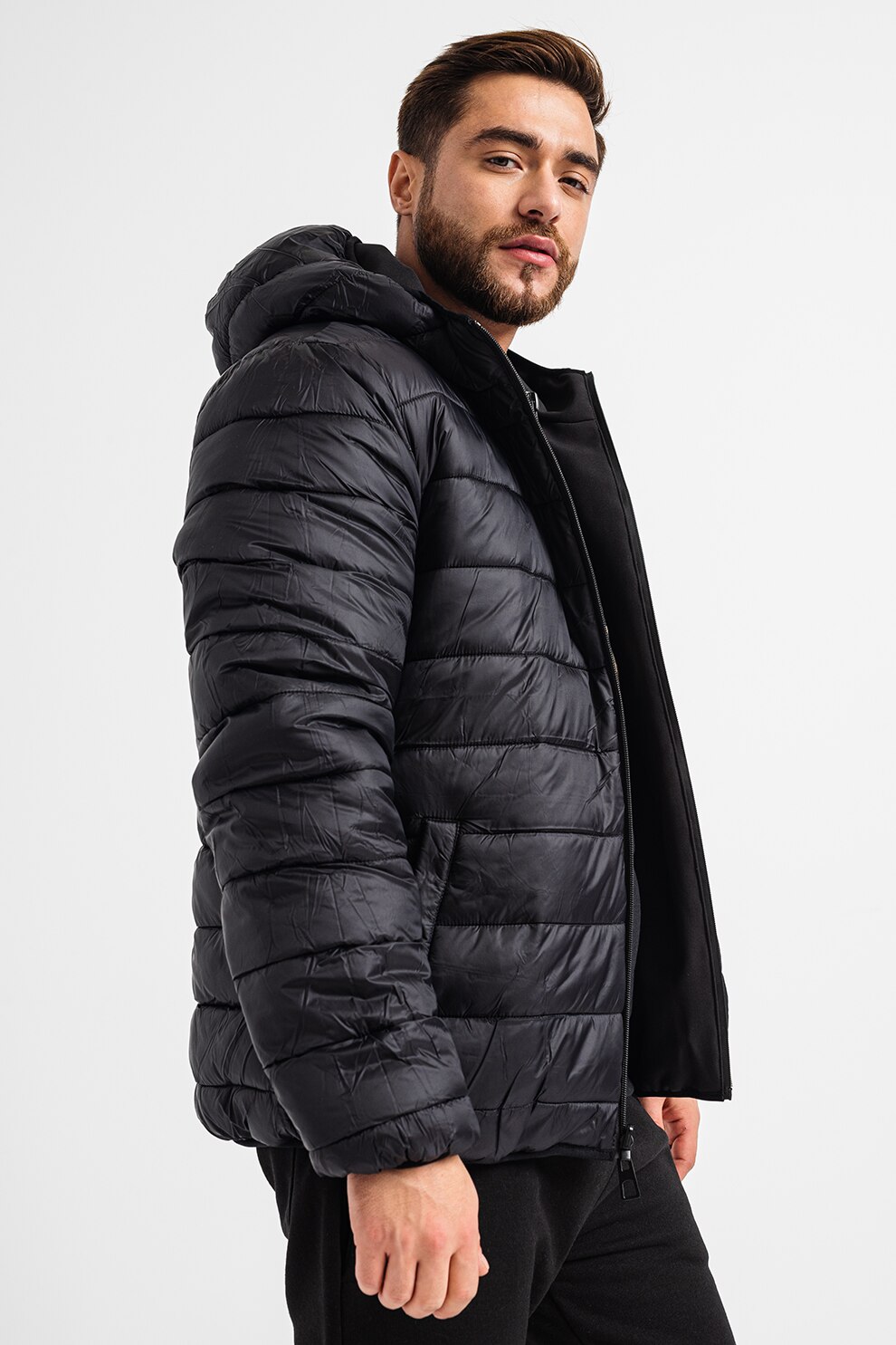 Geographical Norway, Geaca cu gluga si model reversibil Cabale, Negru ...