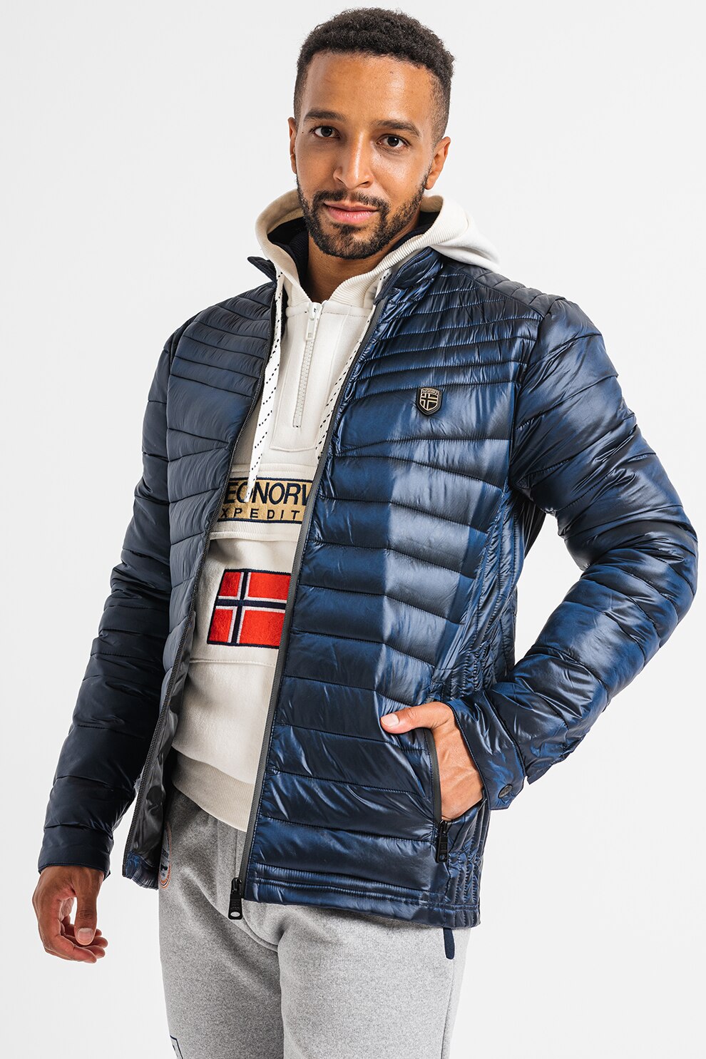 Geographical Norway, Geaca usoara cu aspect matlasat Aluminium ...