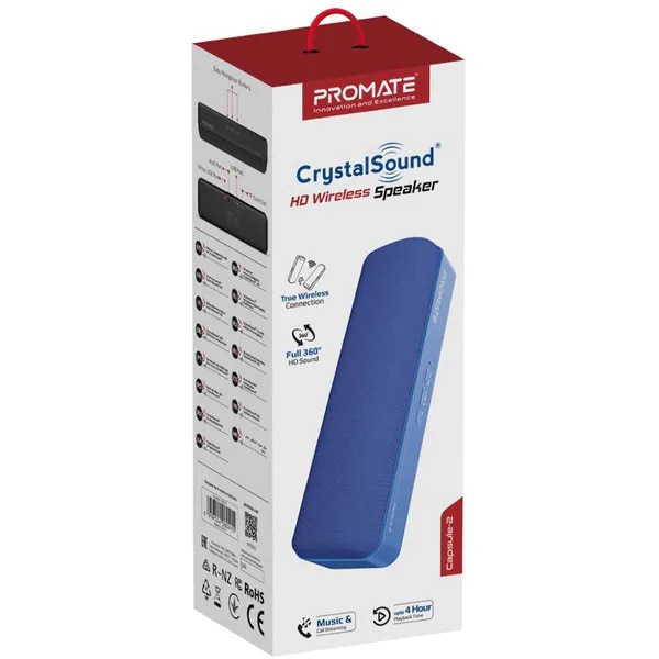 Boxa portabila PROMATE Capsule-2, Bluetooth, MicroSD, Autonomie 4 h ...