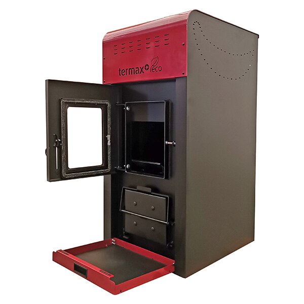 Termosemineu cu peleti Termax Kamin ECO 25 kW, bordo - eMAG.ro