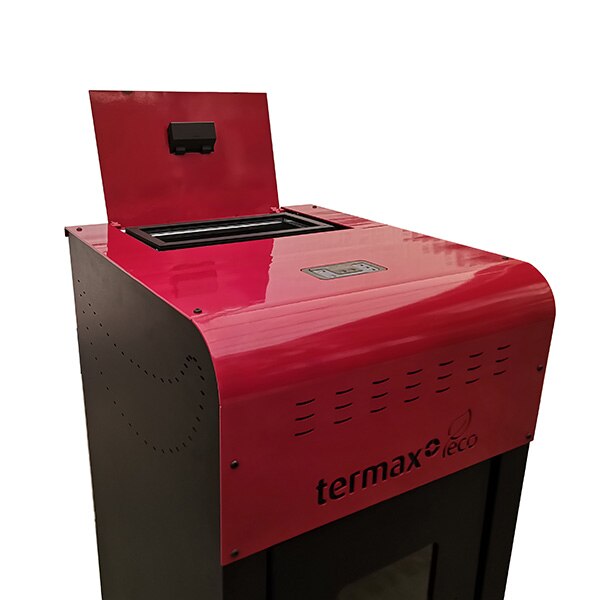 Termosemineu cu peleti Termax Kamin ECO 25 kW, bordo - eMAG.ro