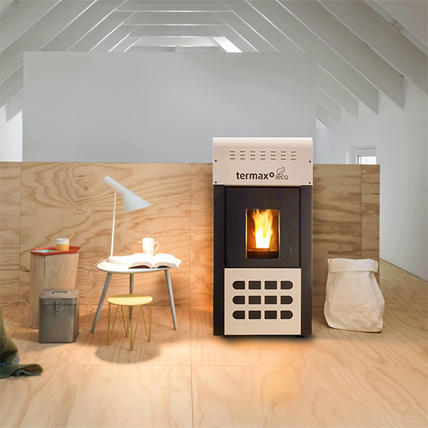 Termosemineu cu peleti Termax Kamin ECO 25 kW, crem - eMAG.ro