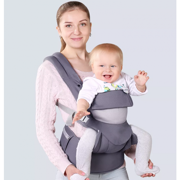 Ергономична раница за бебе Vika Baby®, Тъмно сив - eMAG.bg