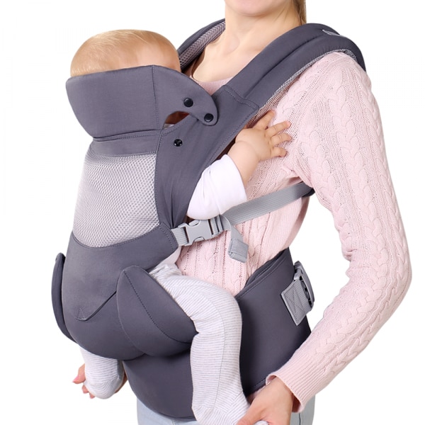 Ергономична раница за бебе Vika Baby®, Тъмно сив - eMAG.bg