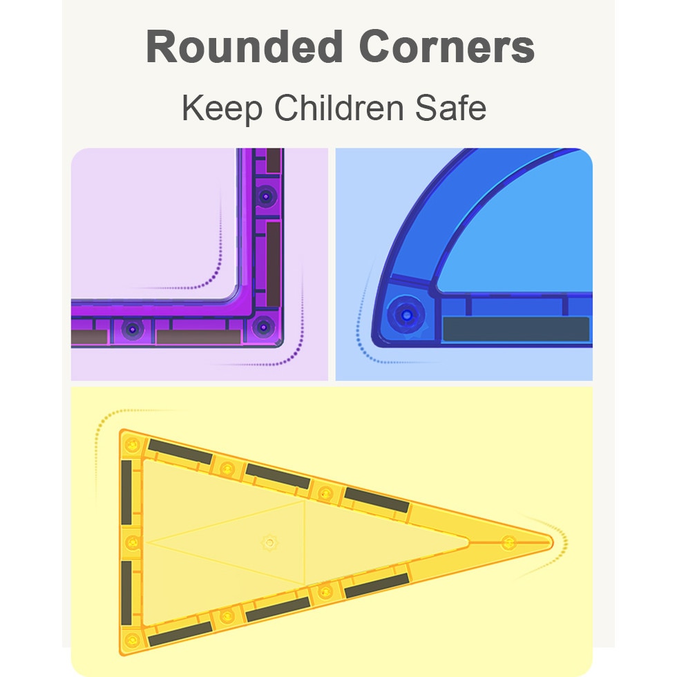 Конструктор, всички 116 магнитни части, съвместими с Magna Tiles и Mag ...