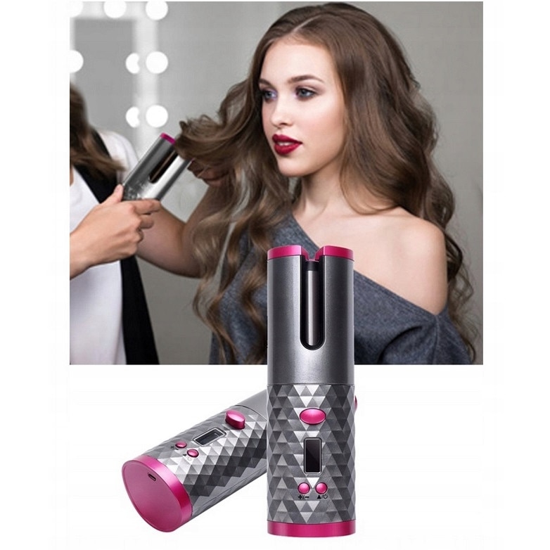 Ondulator ceramic de par, automat, fara fir, portabil, cu temperatura ...