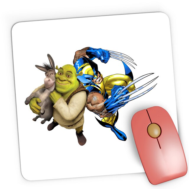 Mousepad Gaming Shrek Wolverine Donkey Marvel képregények, 21x19 cm ...
