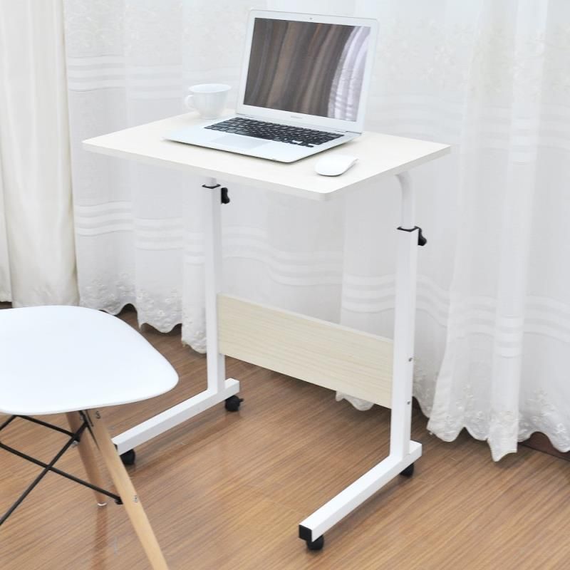 Stand mobil pentru laptop, 4 roti, 60x40 cm, Alb/Bej - eMAG.ro