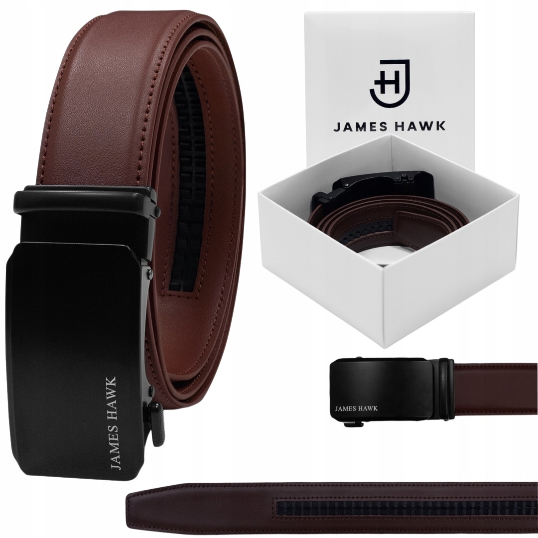 Curea pentru barbati din piele naturala, James Hawk, Catarama automata ...
