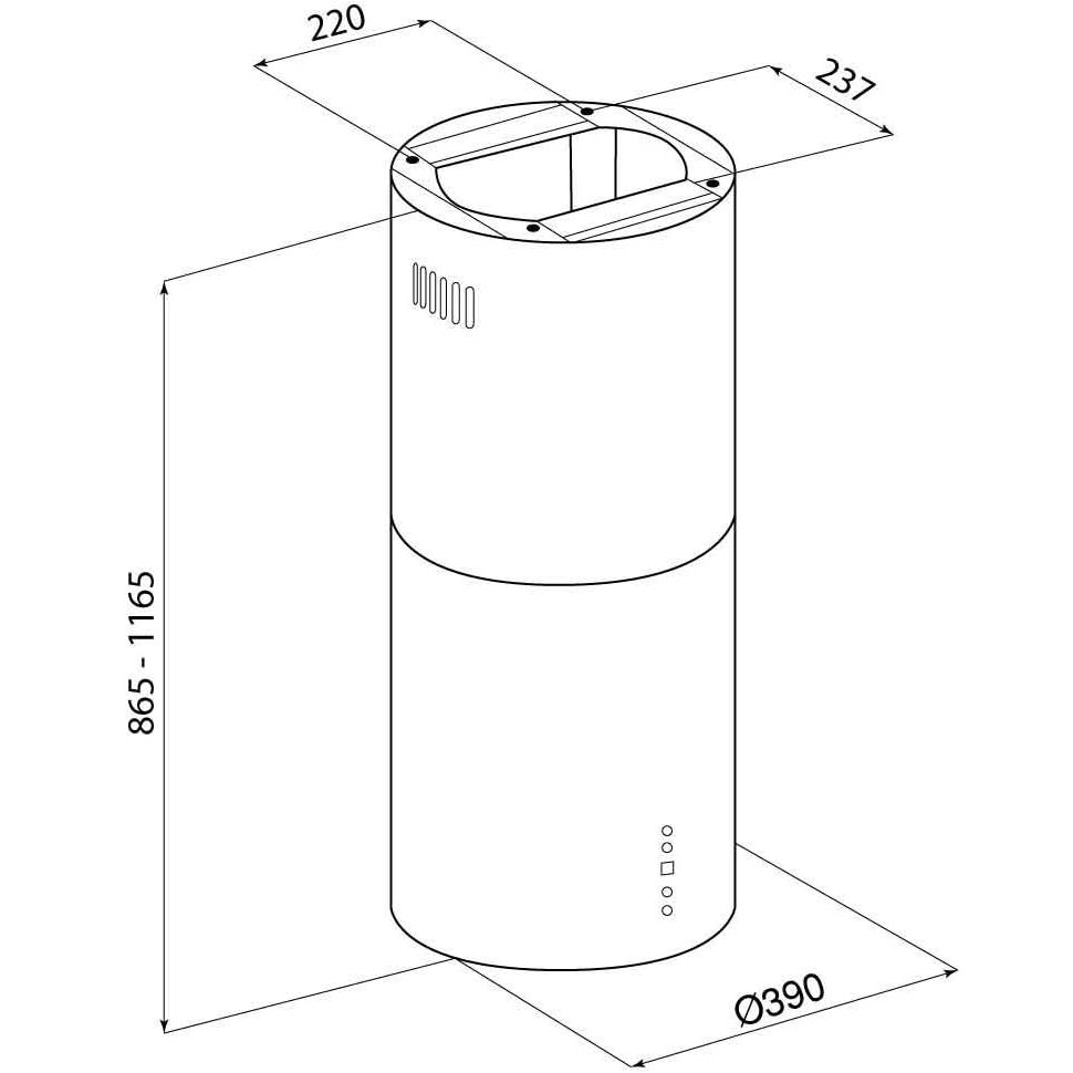 Hota de insula Asterio Isola 39.1 Inox, clasa energetica B, 39 cm ...
