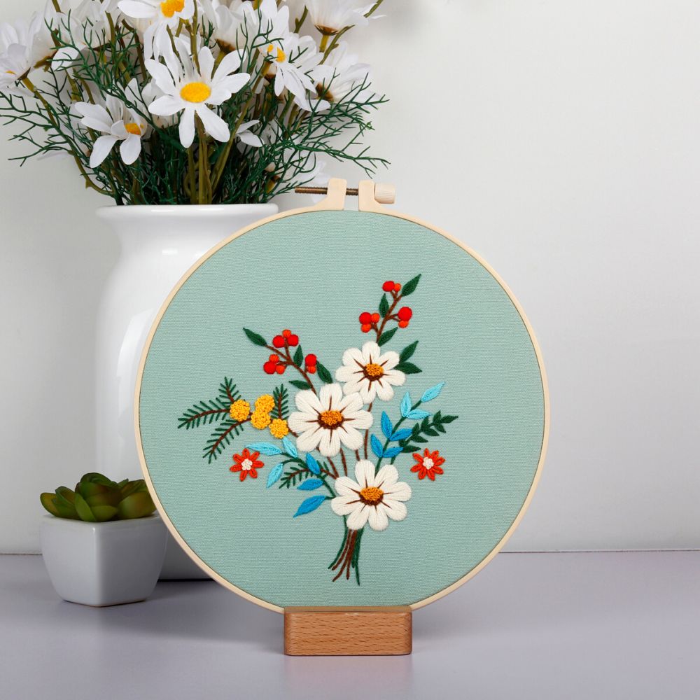 Kit Broderie DIY, Mindblower, Buchet de flori, Flori delicate, fire ...